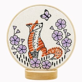 Flower Fox Embroidery Kit