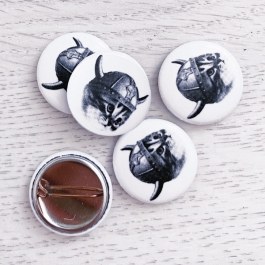 Viking Kitty Button