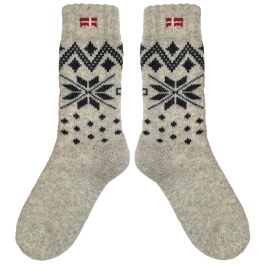 Wool Snowflake Socks - Natural